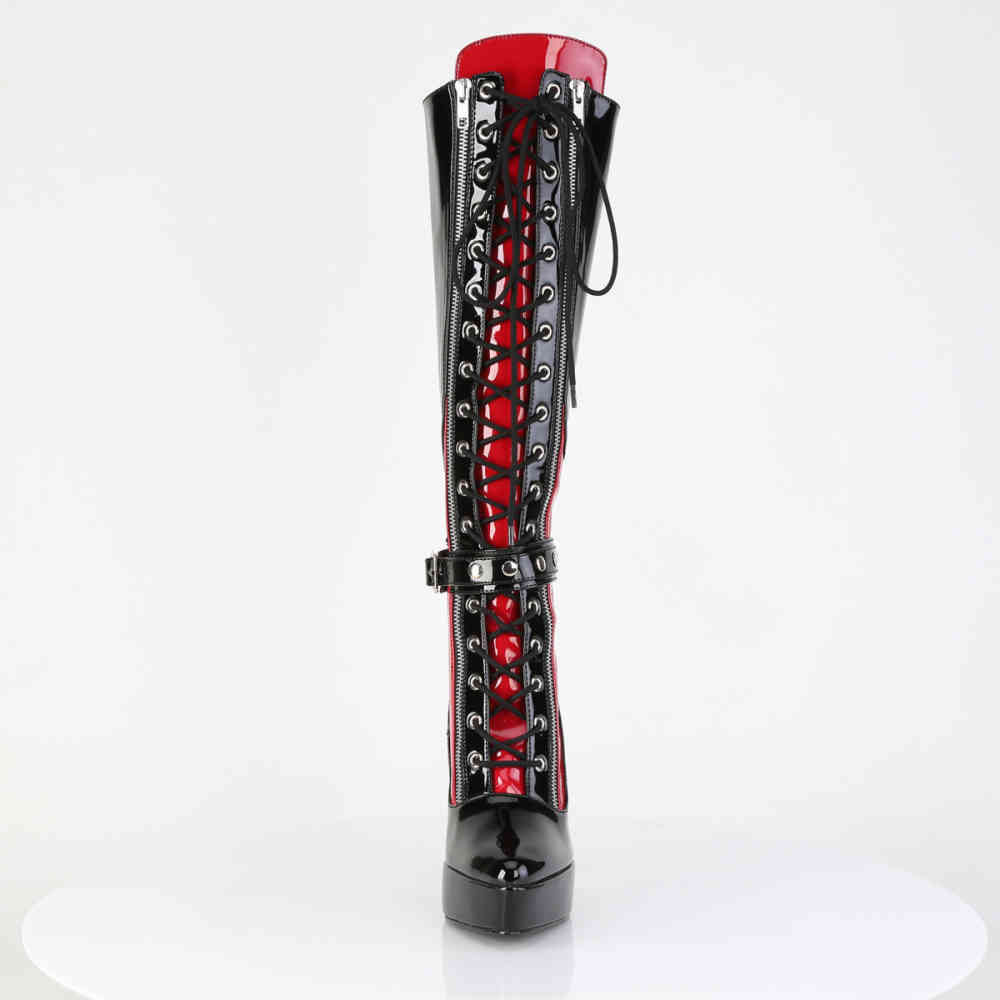 Devious Devious - INDULGE2028 Platform Boots - Black/Red | Attitude Eur