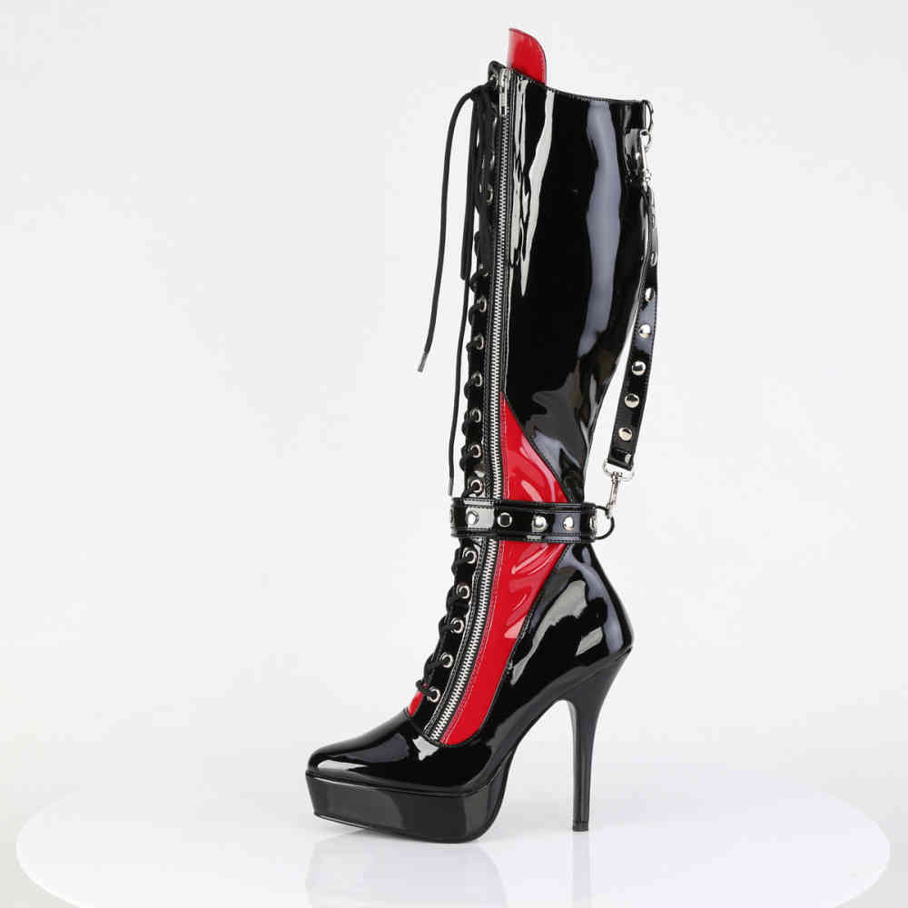 Devious Devious - INDULGE2028 Platform Boots - Black/Red | Attitude Eur