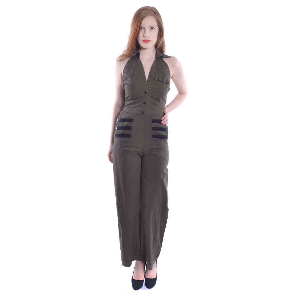 Rockabella Rockabella - VICTORIA Jumpsuit - Groen | Attitude Holland