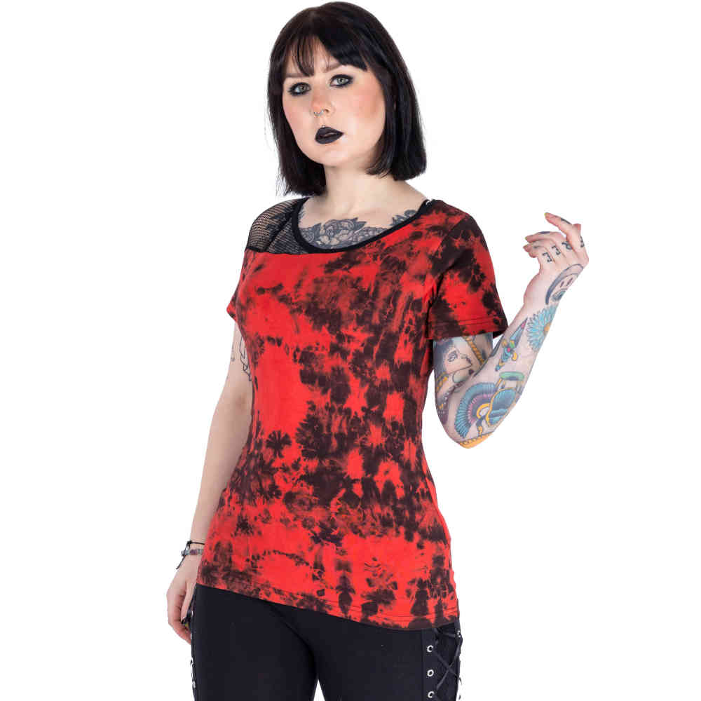 Poizen Industries Poizen Industries - Sadira Top - Zwart/Rood | Attitud
