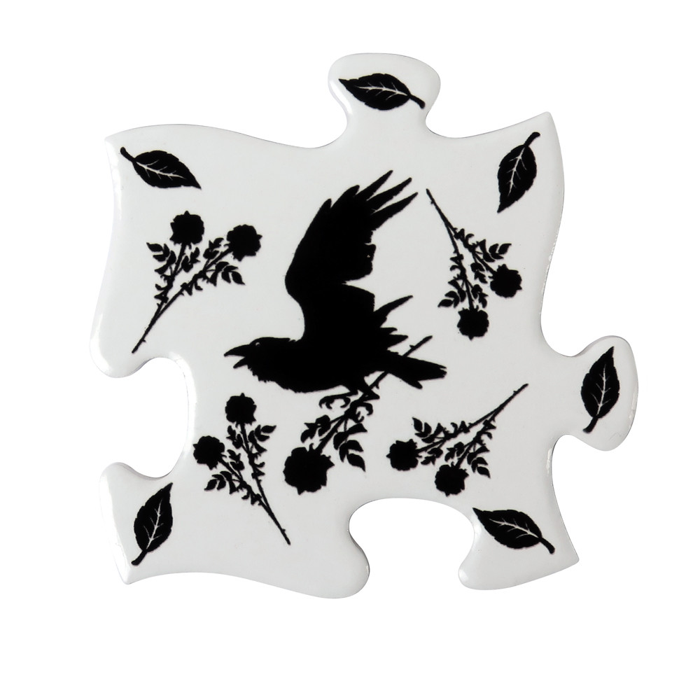 Alchemy Alchemy - Raven Rose Puzzle Onderzetter - Set van 4 - Zilverkle