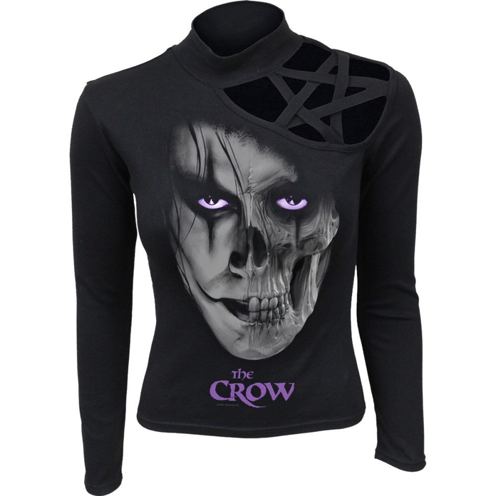 Spiral Spiral The Crow - The Crow - Skull Face Longsleeve top - Zwart