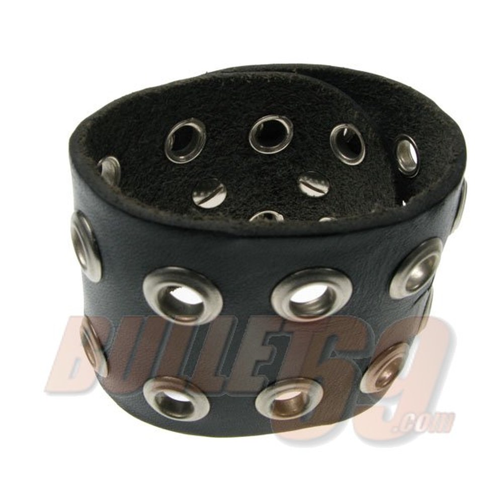 Bullet 69 Bullet 69 - 2 Row Eyelet Polsband - Zwart/Zwart | Attitude Ho