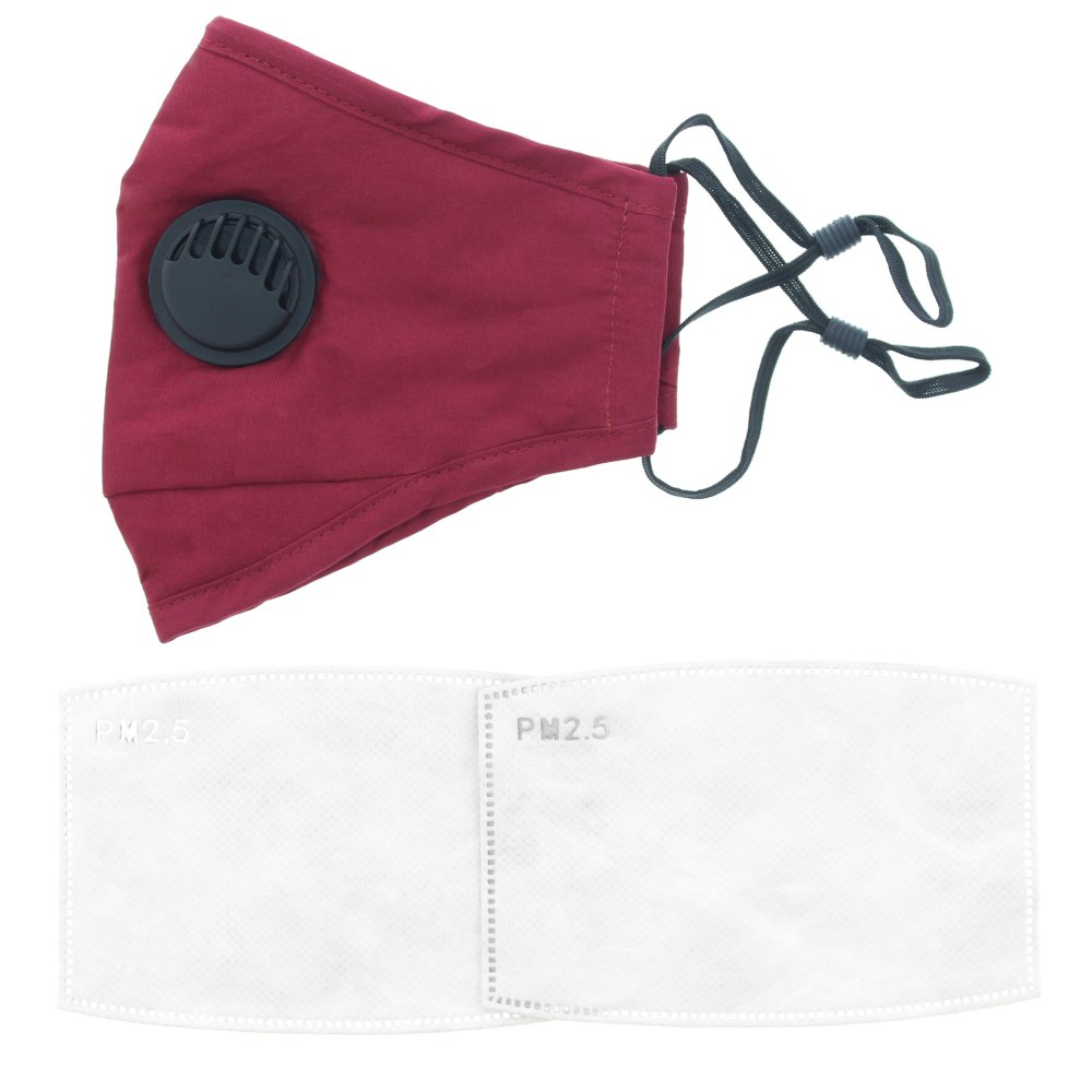 Zac's Alter Ego Zac's Alter Ego - Plain with valve Burgundy Face mask