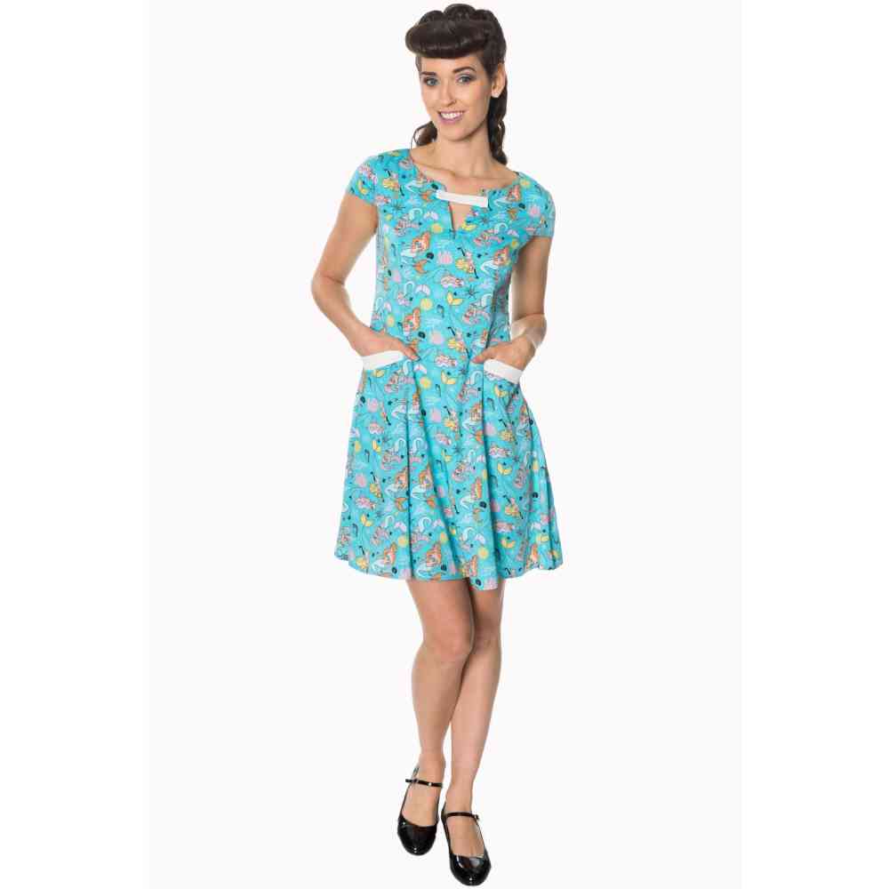 Dancing Days Dancing Days - HERITAGE Korte jurk - Blauw | Attitude Holl