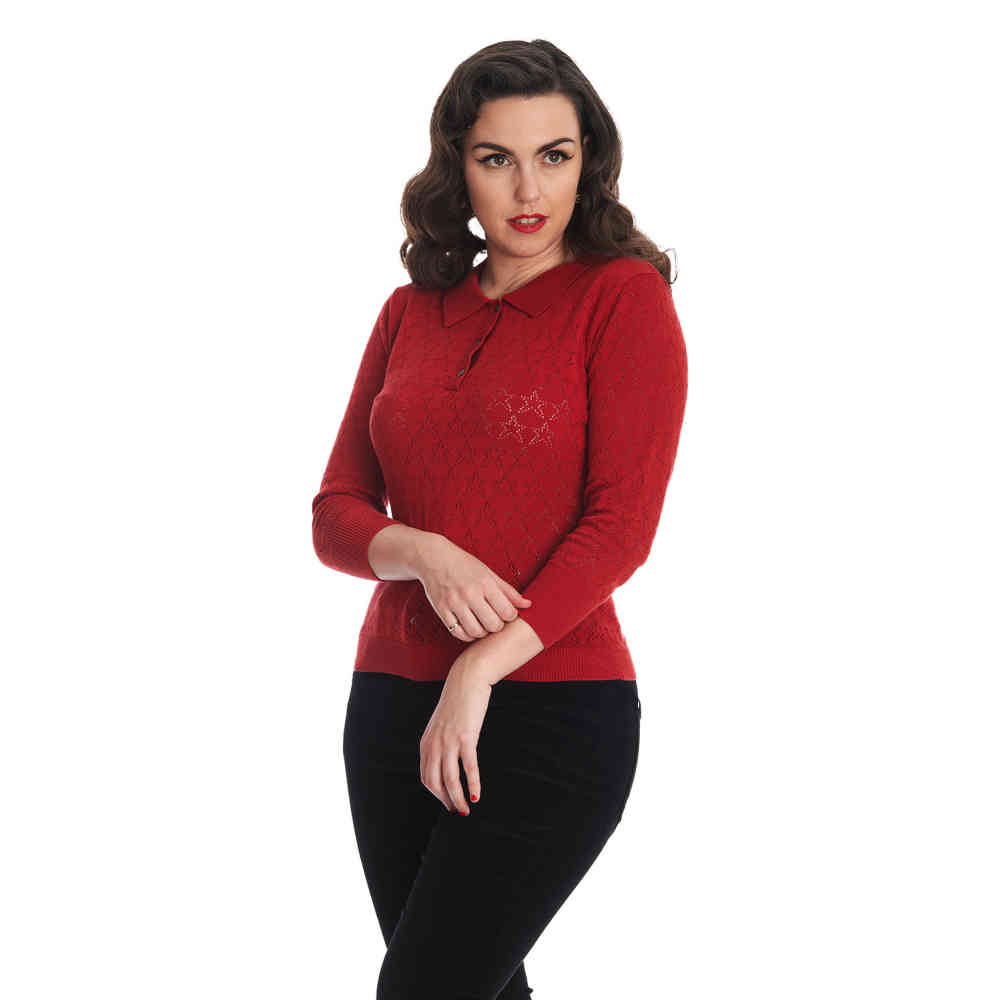 Banned Banned - Stars Above Gebreide trui - Rood | Attitude Holland