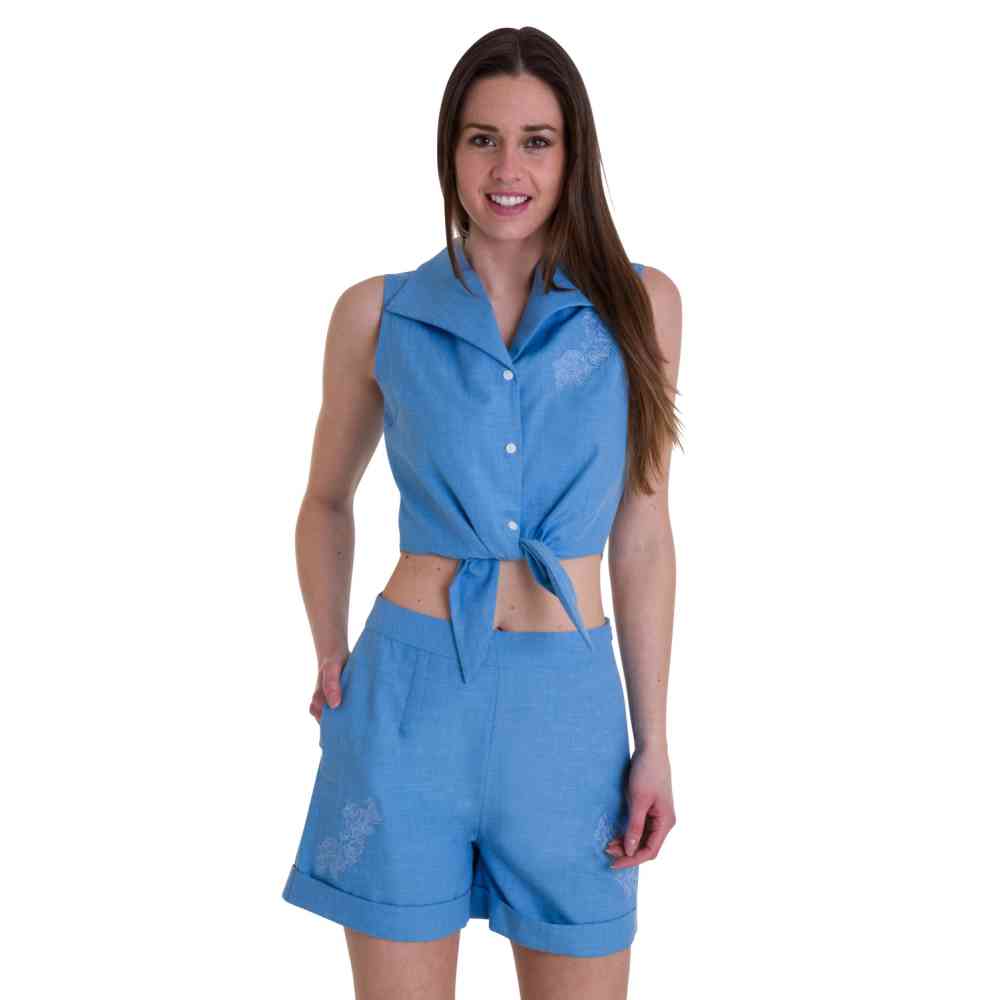 Dancing Days Dancing Days - FLORAL DAYS Blouse - Blauw | Attitude Holla