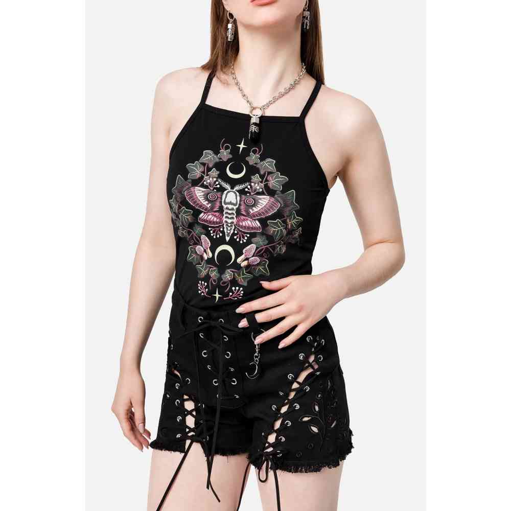 Restyle Restyle - Nocturnal Mouwloze top - Zwart | Attitude Holland