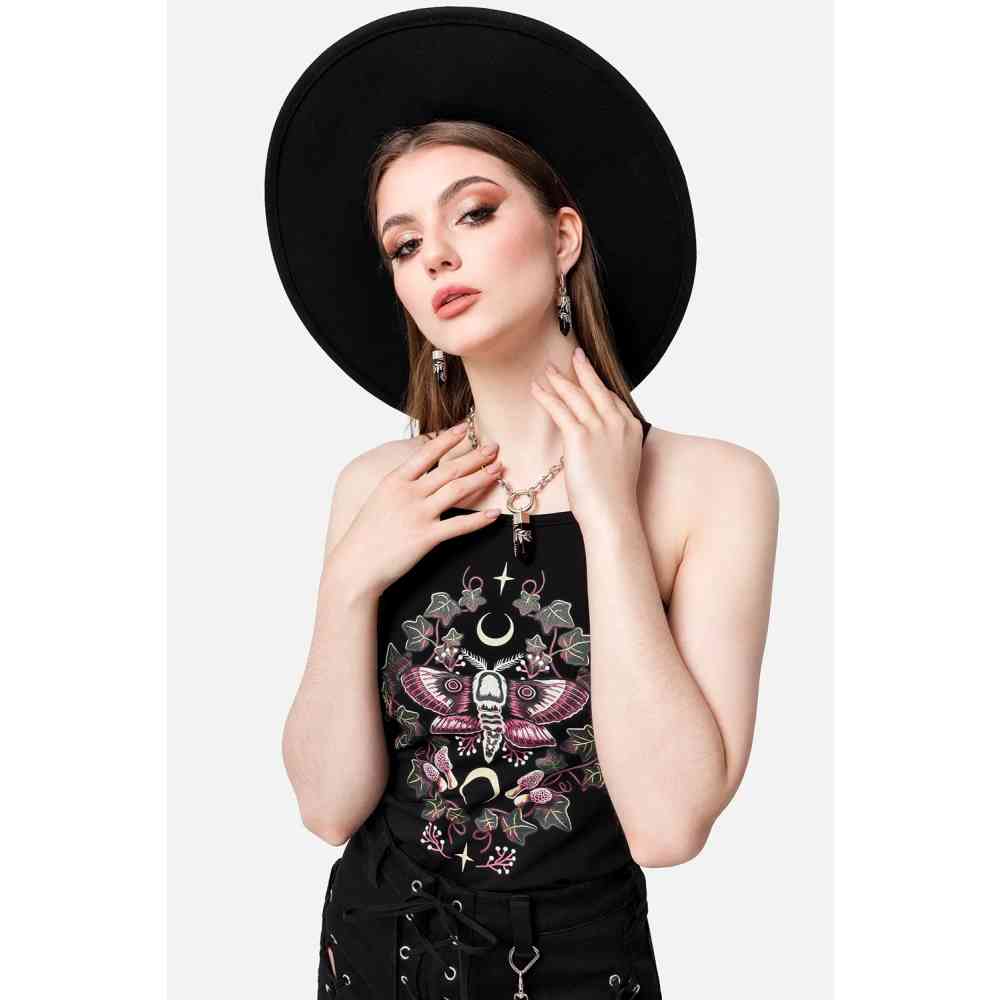 Restyle Restyle - Nocturnal Mouwloze top - Zwart | Attitude Holland