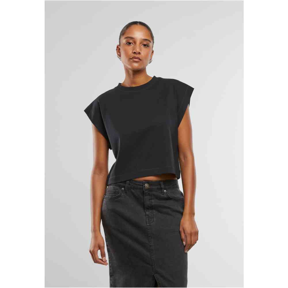 Urban Classics Urban Classics - Oversized Boxy Heavy Crop top - Zwart