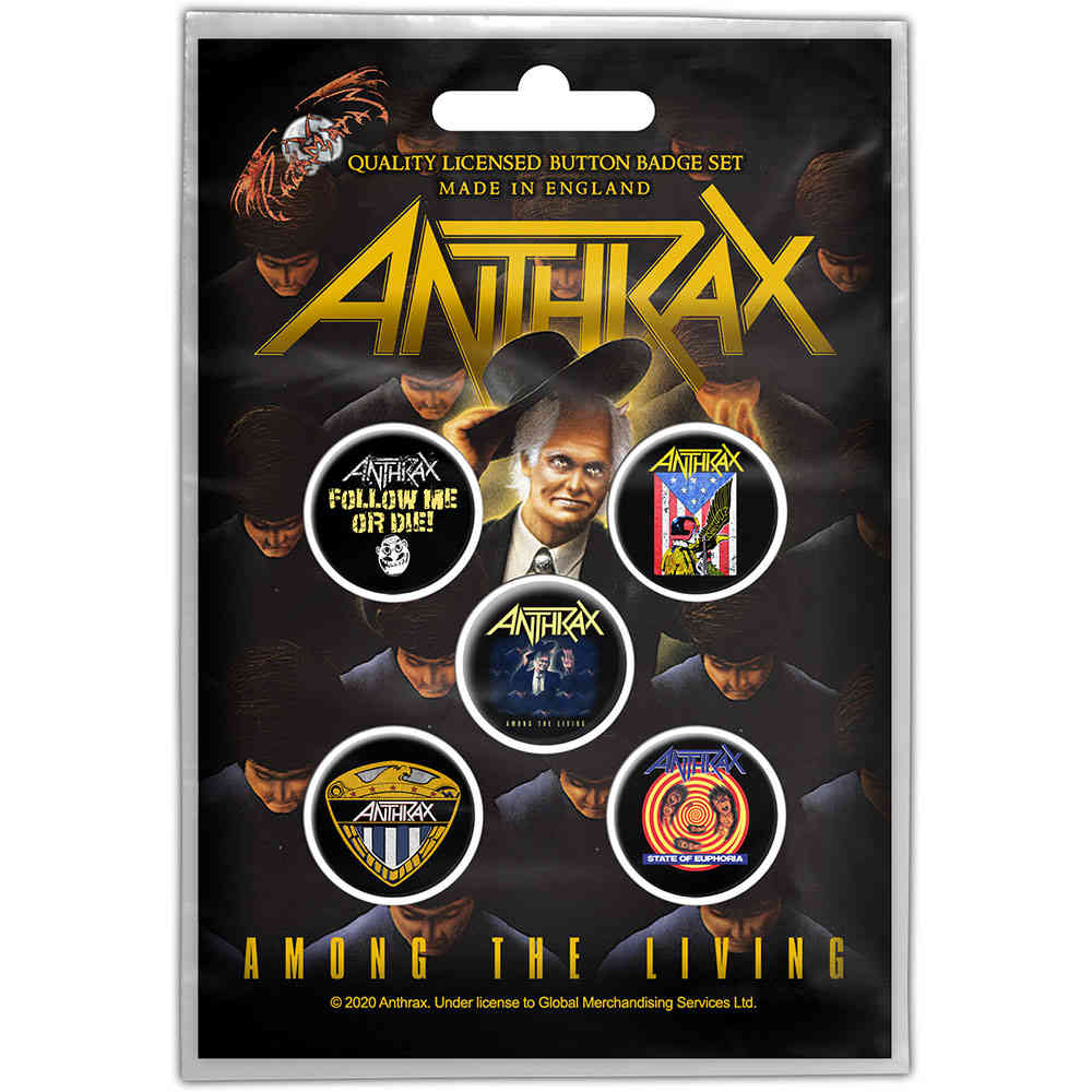 Anthrax - Among The Living Badge/button - Set van 5 - Multicolours | A