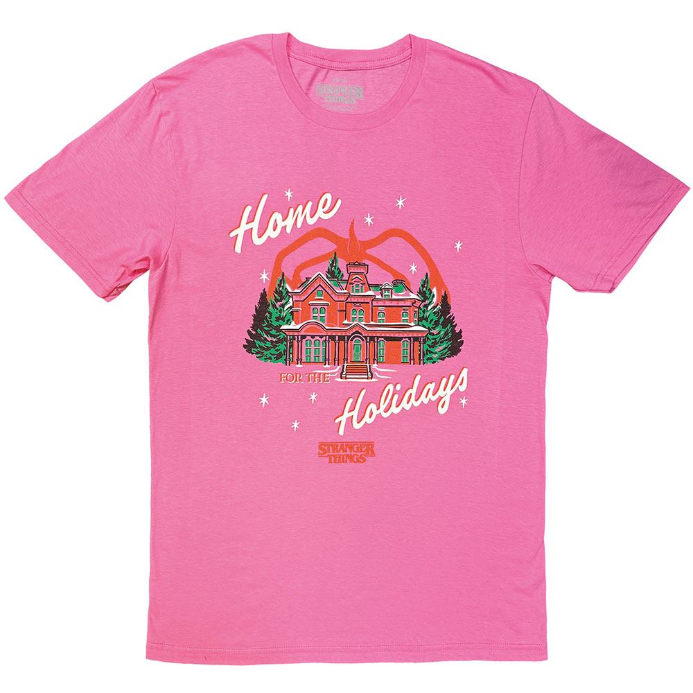 Stranger things - Home Holidays Herren TShirt - Rosa | Attitude Deutsc