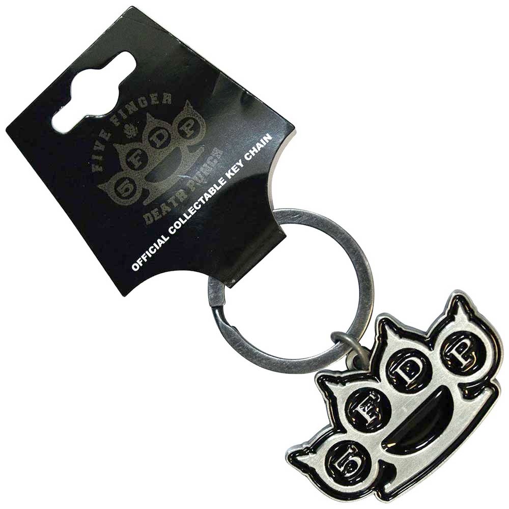 Five Finger Death Punch - Knuckles Cut-Out Sleutelhanger - Zilverkleur