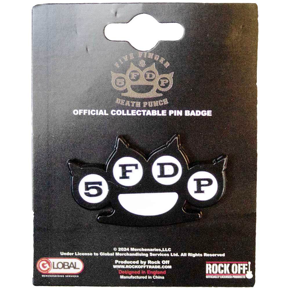 Five Finger Death Punch - Knuckles B&W Pin - Zwart/Wit | Attitude Holl