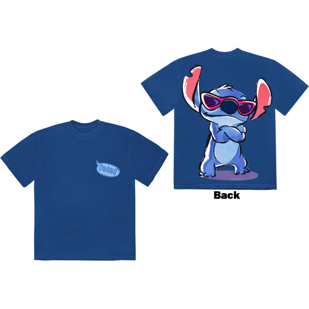 Disney - Stitch Ohana Heren T-shirt - Blauw | Attitude Holland