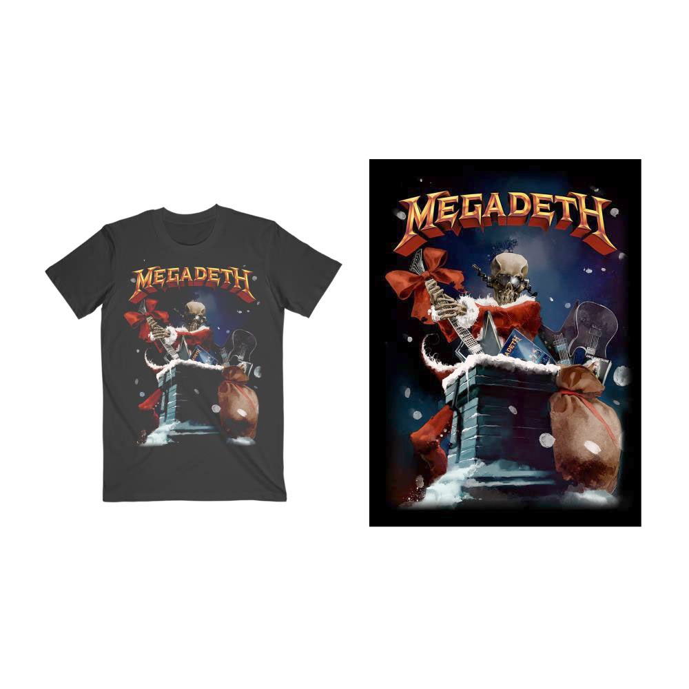 Megadeth - Santa Vic Chimney Heren Tshirt - Zwart | Attitude Holland