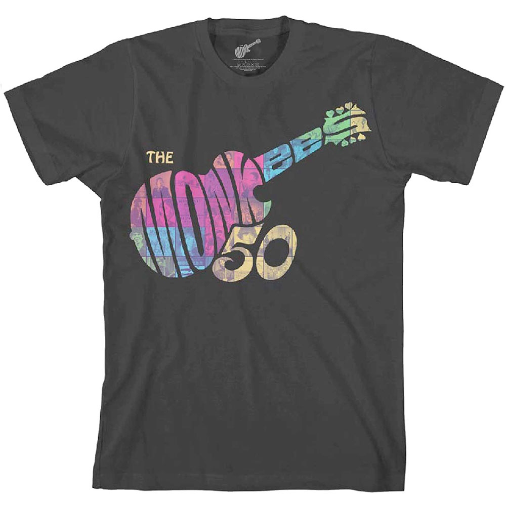 The Monkees - Guitar Discography Heren Tshirt - Zwart | Attitude Holla