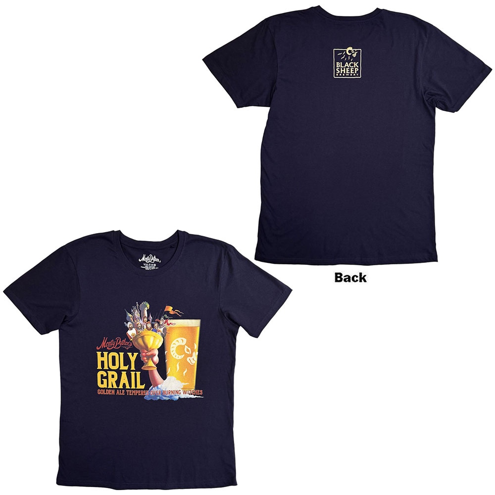 Monty Python - Holy Grail Golden Ale Heren Tshirt - Donkerblauw | Atti