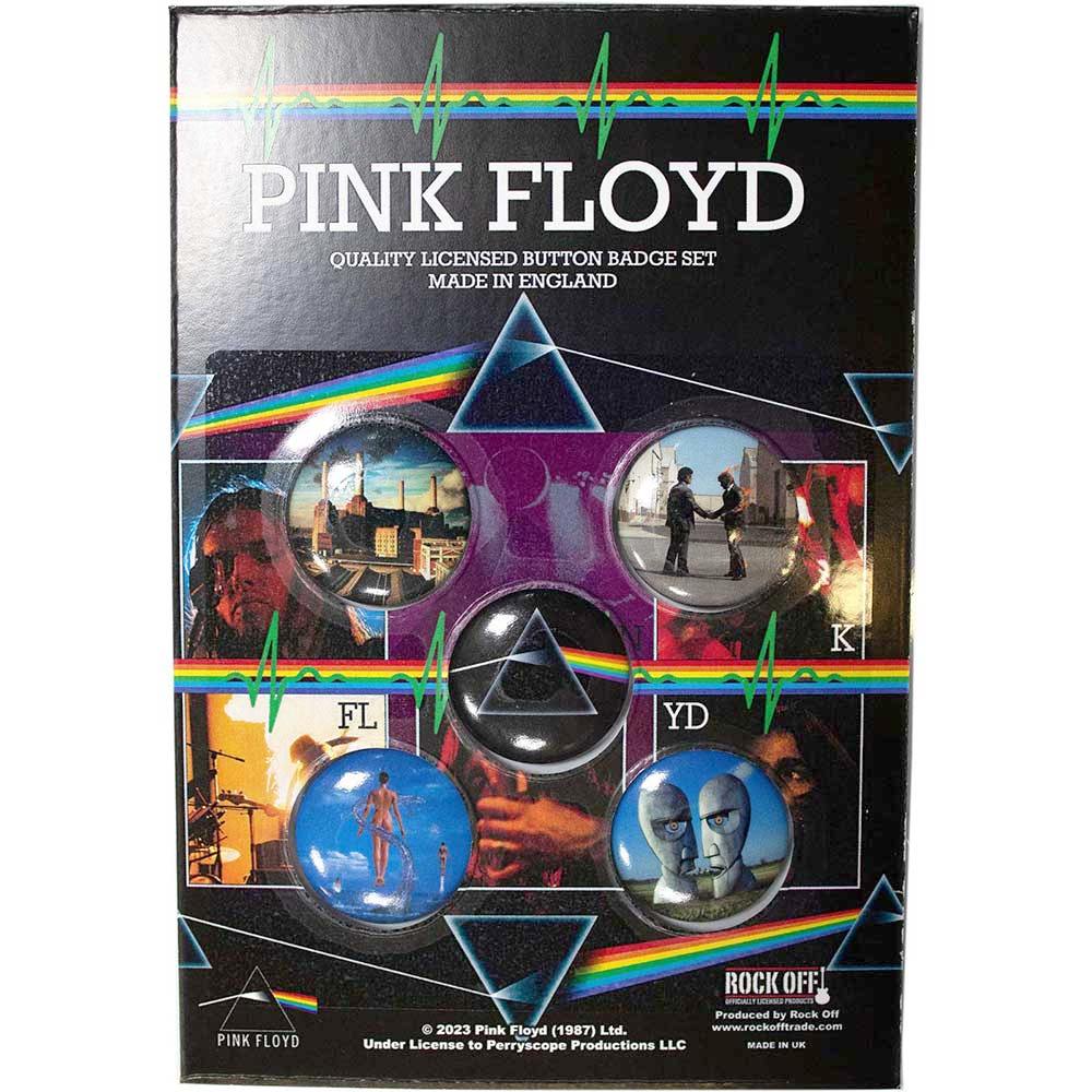 Pink Floyd - Album Covers Badge/button - Set van 5 - Multicolours | At